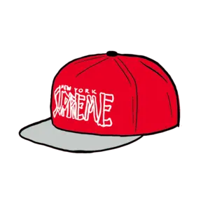 Supreme Bones Logo 5-Panel Cap Red