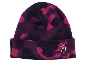 A BATHING APE Knit Camo Cap - Purple