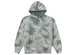 Supreme Bleached Leopard Hooded Sweatshirt - Dusty Teal