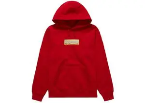 Supreme Bling Box Logo Hooded Sweatshirt - Red