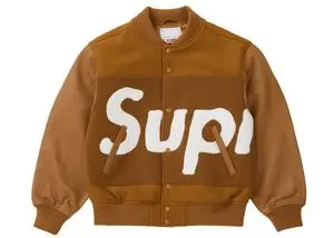 Supreme Big Logo Chenille Varsity Jacket - Mustard