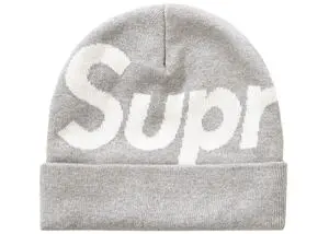 Supreme Big Logo Beanie Fw19 - Heather Grey