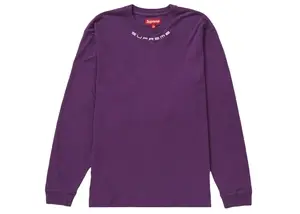 Supreme Collar Logo Long Sleeve Top - Plum