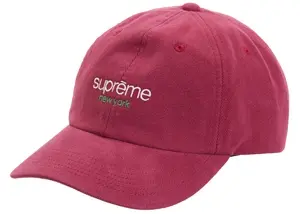 Supreme Classic Logo 6-Panel Cap Dark Rose