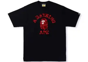 A BATHING APE Camo College Tee Shirt Black Red