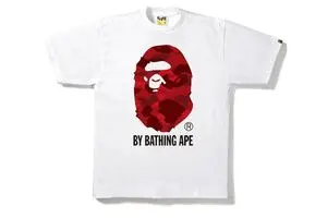 A BATHING APE Camo By Bathing Tee Shirt White/red