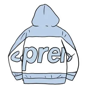Supreme Logo Hooded Sweatshirt - Light Blue