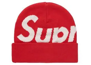 Supreme Big Logo Beanie Red