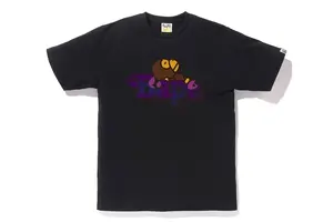 A BATHING APE Camo Milo On Tee Shirt - Black/purple