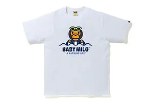 A BATHING APE Camo Milo Float Summer T-shirt - White/blue