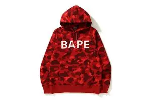 A BATHING APE Camo Pullover Hoodie - Red