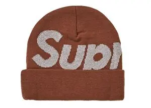 Supreme Logo Beanie - Brown