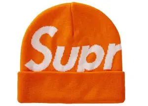 Supreme Big Logo Beanie - Bright Orange
