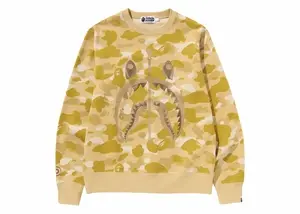 A BATHING APE Camo Shark Crewneck Sweatshirt - Yellow