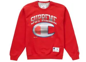 Supreme Champion Chrome Crewneck Sweatshirt - Red