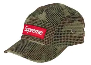 Supreme Camo Grid Velvet Camp Cap - Woodland Camo