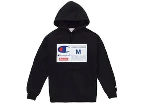 Supreme Supreme Champion Label Hooded Sweatshirt - Black