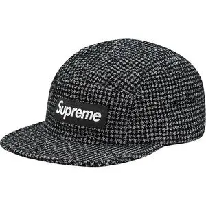 Supreme Bouclé Houndstooth Camp Cap - Black
