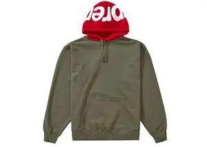 Supreme Contrast Hooded Sweatshirt - Light Olive