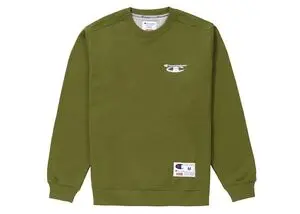 Supreme Champion 3d Metallic Crewneck Sweatshirt - Olive