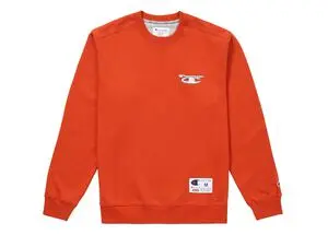 Supreme Champion 3d Metallic Crewneck Sweatshirt - Brick Red