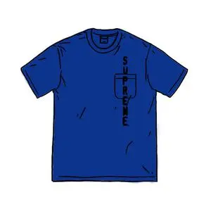 Supreme Contrast Stitch Pocket Tee Shirt Light Royal