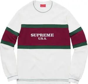 Supreme Center Strip Crewneck Sweatshirt - White