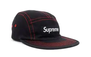Supreme Contrast Stitch Camp Cap - Black