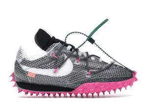 Nike Waffle Racer Off-white Black - Black/laser Fuchsia/white