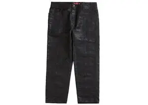 Supreme Patchwork Leather 5-pocket Jean - Black