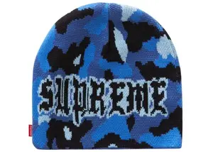 Supreme Paris Camo Beanie - Blue Camo
