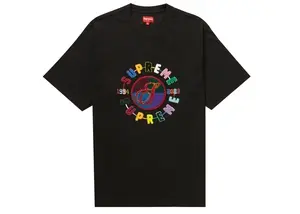 Supreme Chenille Crest Short Sleeve Top - Black