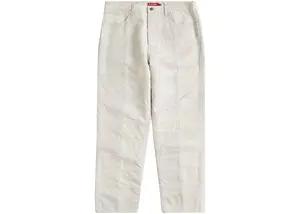 Supreme Patchwork Leather 5-pocket Jean - White