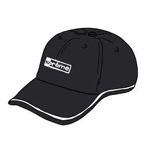 Supreme Piping 6-panel Cap - Black