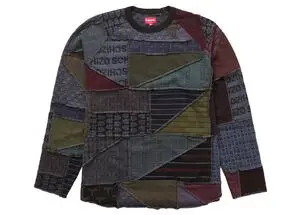 Supreme Patchwork Jacquard Long Sleeve Top - Black