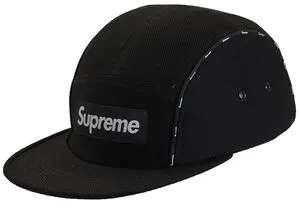 Supreme Pique Piping Camp Cap - Black