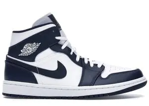 JORDAN 1 Mid - White/metallic Gold/obsidian