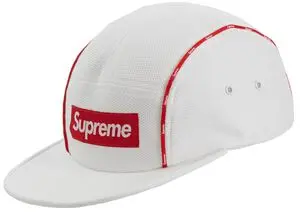 Supreme Pique Piping Camp Cap - White