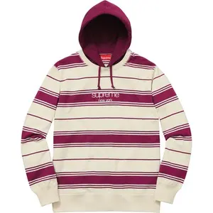 Supreme Striped Hooded Crewneck Sweatshirt
