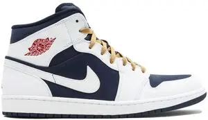 JORDAN Jordan 1 Phat Mid Olympic Sneakers Obsidian/gym Redone-colorwhiteone-colormetallic Gold
