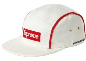 Supreme Piping Camp Cap - White