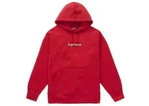 Supreme Swarovski Box Logo Hooded Sweatshirt - Red