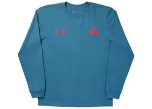 KAWS X The North Face Long Sleeve Tee Shirt - Mallard Blue