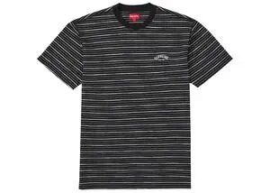Supreme Stripe Thermal Short Sleeve Top - Black