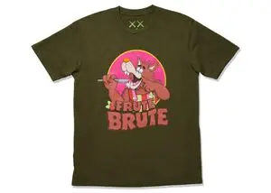 KAWS X Monsters Frute Brute T-shirt - Olive