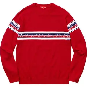Supreme Striped Raglan Sweater - Red