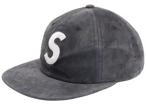 Supreme Suede S Logo 6 Panel Cap - Navy Blue