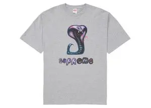 Supreme Snake Tee Shirt - Heather Grey