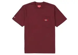 Supreme Playboy Pocket Tee Shirt - Burgundy