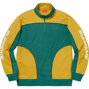 Supreme Speedway Half Zip Sweatshirt Dark Teal/yellow